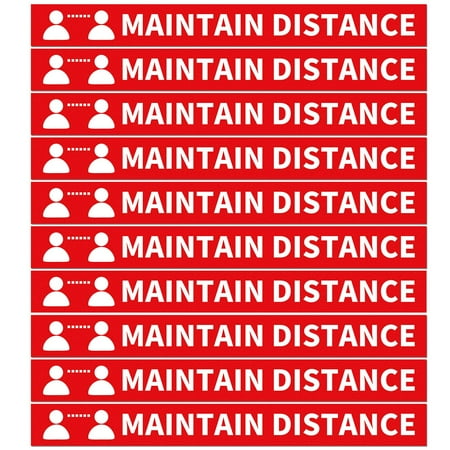 10 Pieces Social Distance Floor Decals 22 x 2.2 Inch Social Distance ...