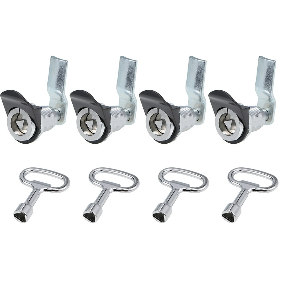 Triangle Cam Locks 22mm Cylinder Dia 49mm Long Cam Keyed Alike Silver ...