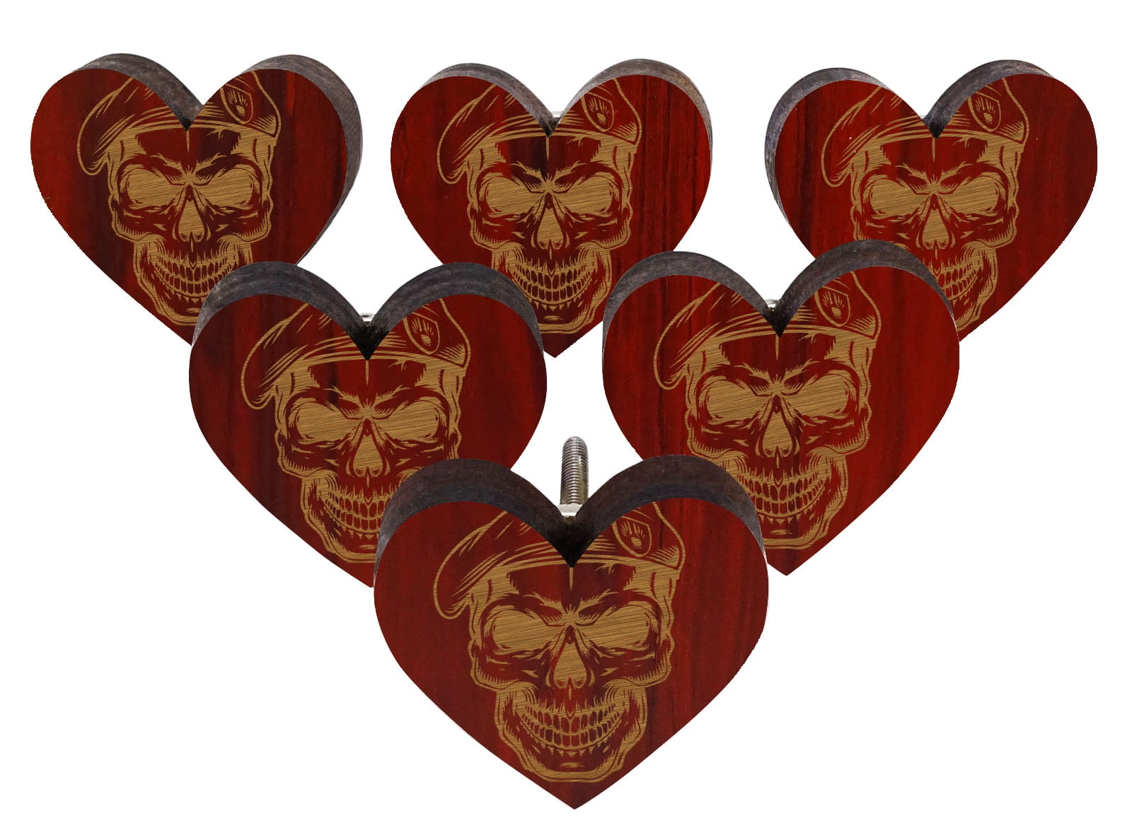 IBA Indianbeautifulart Red Engraved Knobs Wooden Cupboard Door Knobs ...