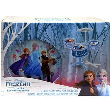 Disney Frozen 2 Elsa Musical Toy Drum Kit Set with 3 Drums, 1 Cymbal, 2 ...