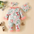 FAOWME Big Kids Girls Jumpsuits Long Sleeve Flower Print Buttons ...