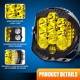 12V/ 24V Amber Offroad LED Work Light Bar Pods Combo (2x 5 - Inch ...