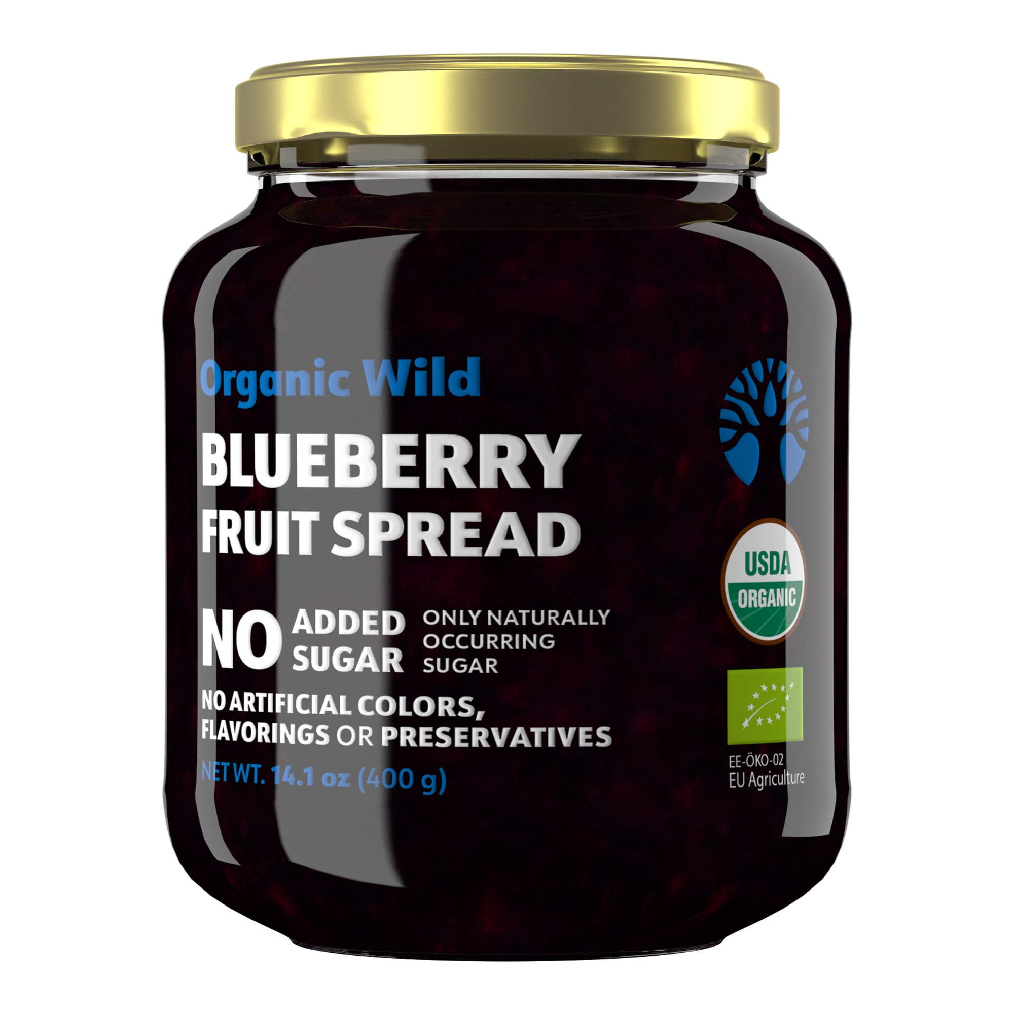 LOOV Organic Wild Blueberry Jam, 14.1 Ounces, Vegan, Blueberry Fruit ...