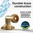 90-Degree RV Hose Elbow — Solid Brass Construction — Lead-Free ...