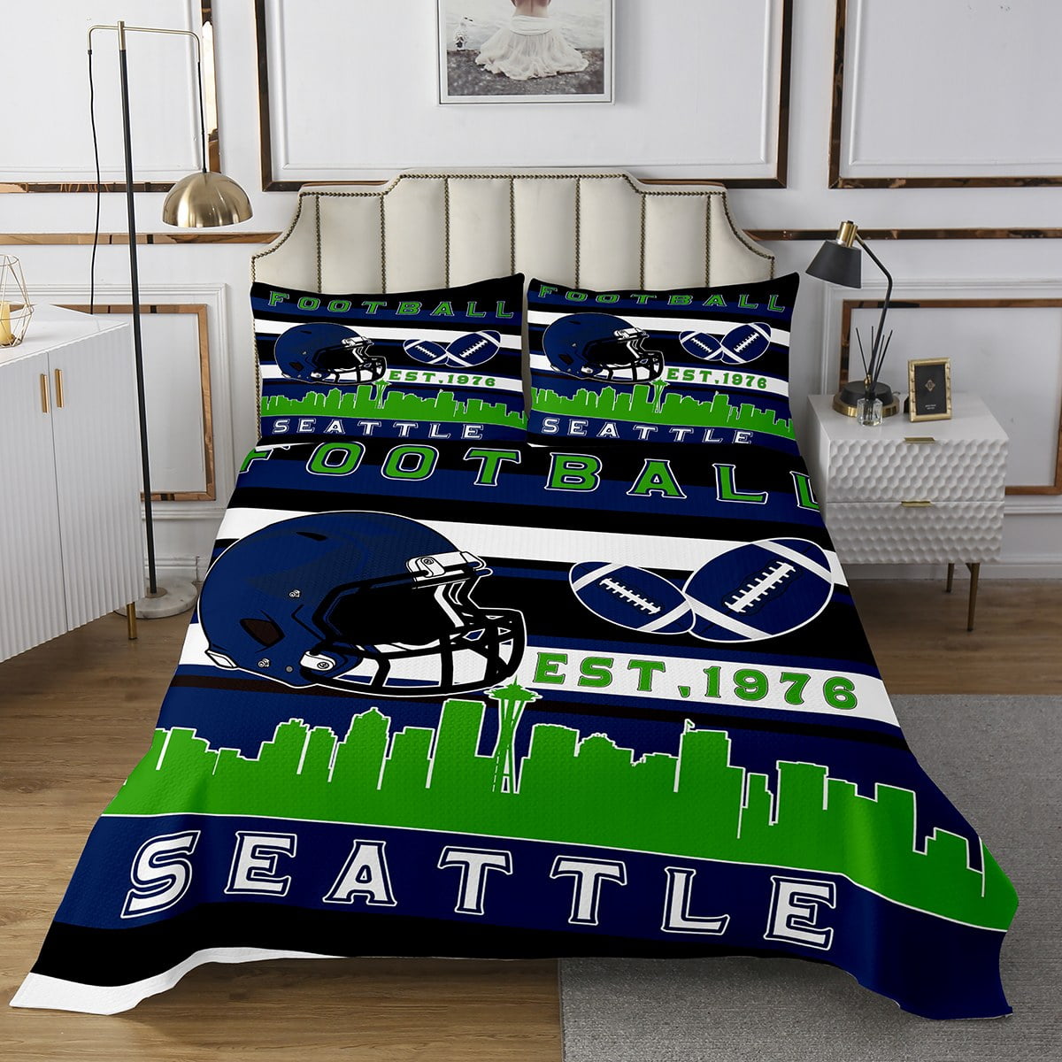 Click here for Erosebridal Teens Seattle Football Quilt Sets For... prices