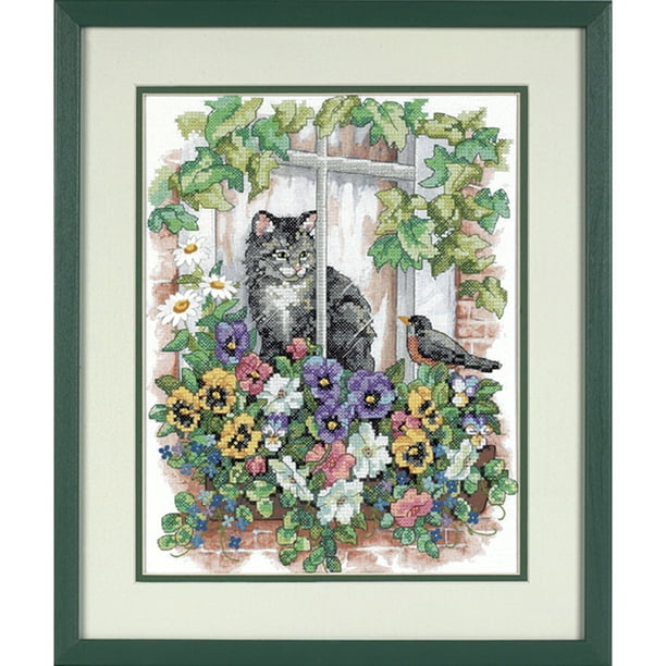 Dimensions "Springtime View" Stamped Cross Stitch Kit, 11" x 14 ...