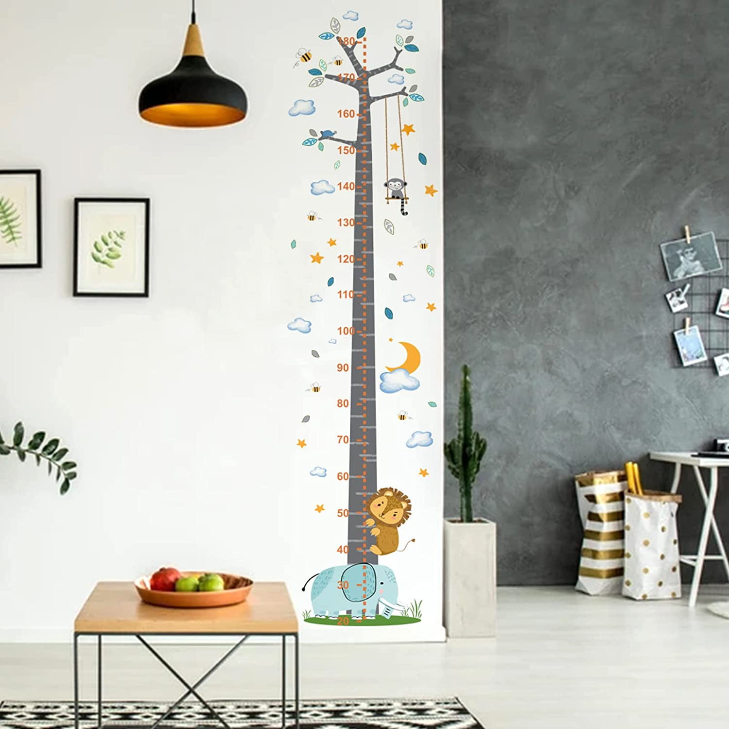 Pediatric Wall Mounted Height Measurement Posters Canvas Baby Growth