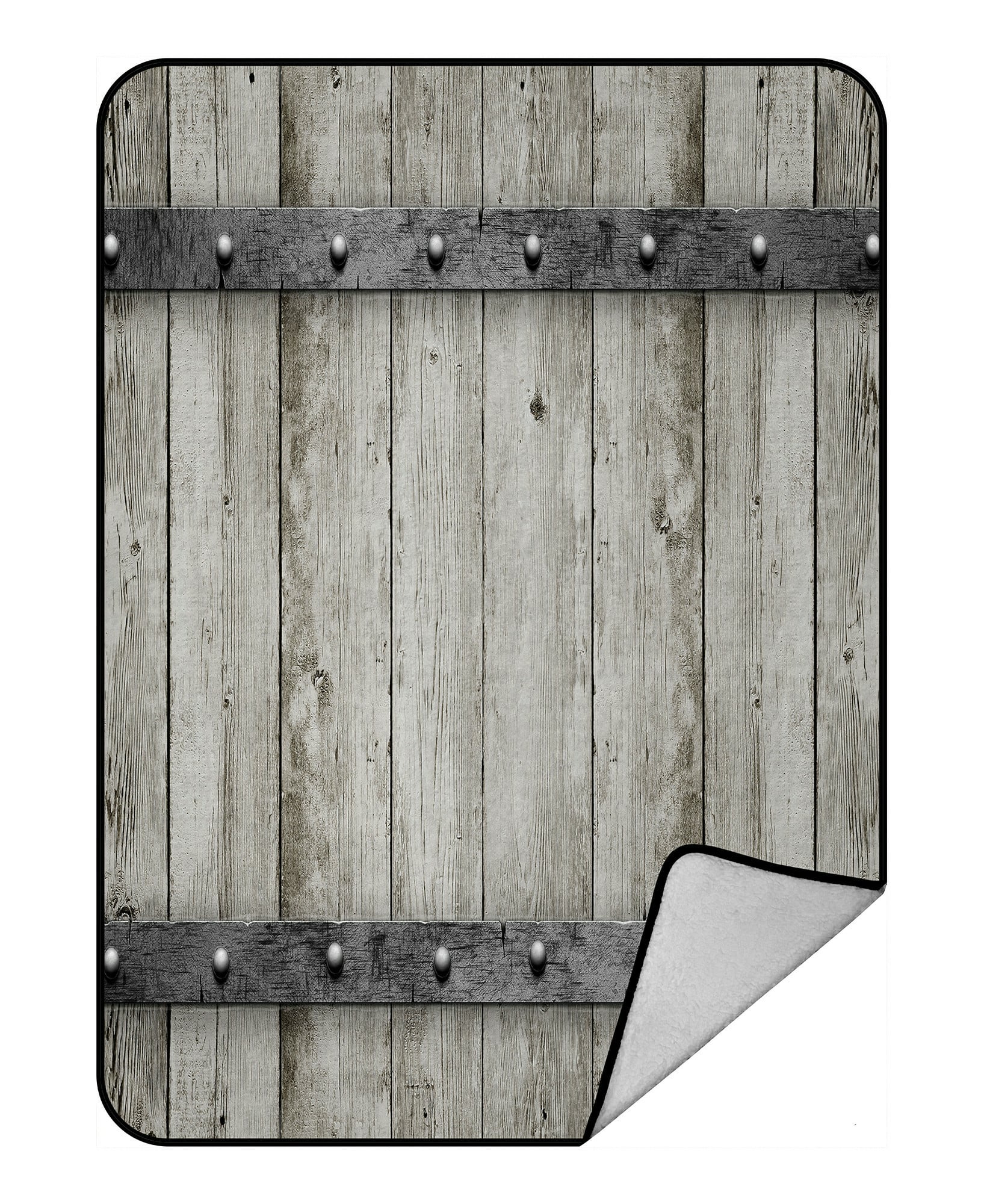 ECZJNT Wood with metal Throw Blanket Fleece Blankets Plush Blanket ...