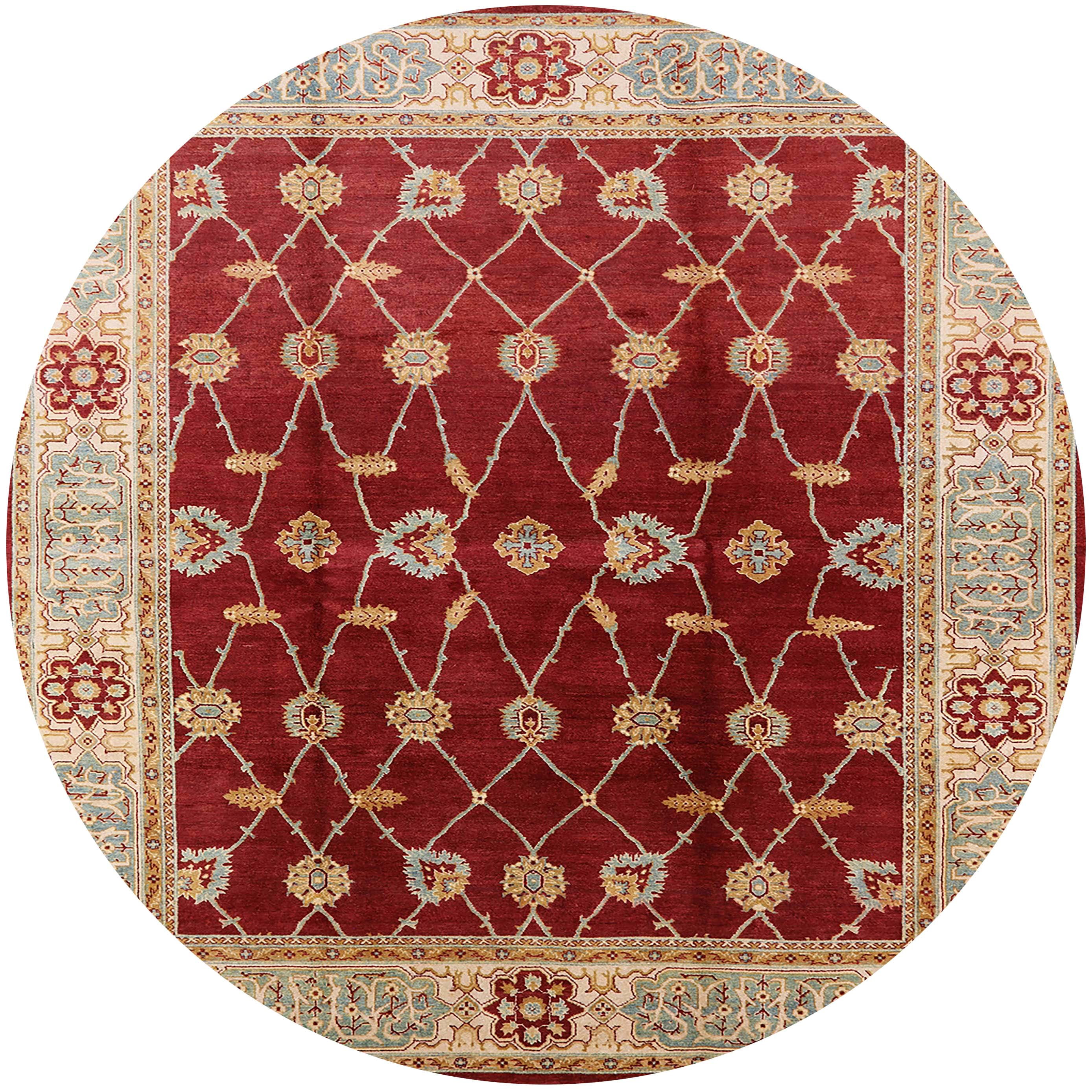 Ahgly Company Indoor Round Mid-Century Modern Red Oriental Area Rugs, 5 ...