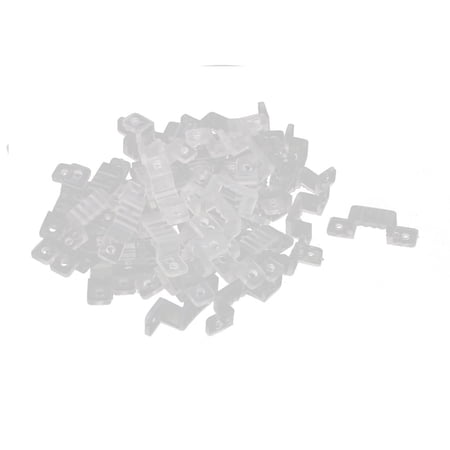 15mm x 7mm Plastic LED Light Strip Fixing Mounting Bracket Clear 50pcs ...