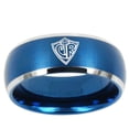 CTR Pattern Dome Brushed Finish Blue Tungsten Men's Ring 10MM - Walmart.com