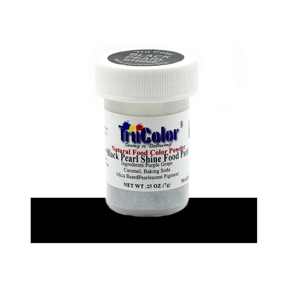 TruColor Black Pearl Shine Natural Food-Coloring Powder Paint, 7 Grams ...