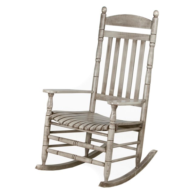 Hinkle Riverside Round Post Slat Back Wood Patio Rocking Chair ...
