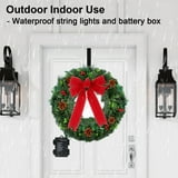 24 Inch Battery Operated LED Christmas Wreath with Timer, Red Berries ...