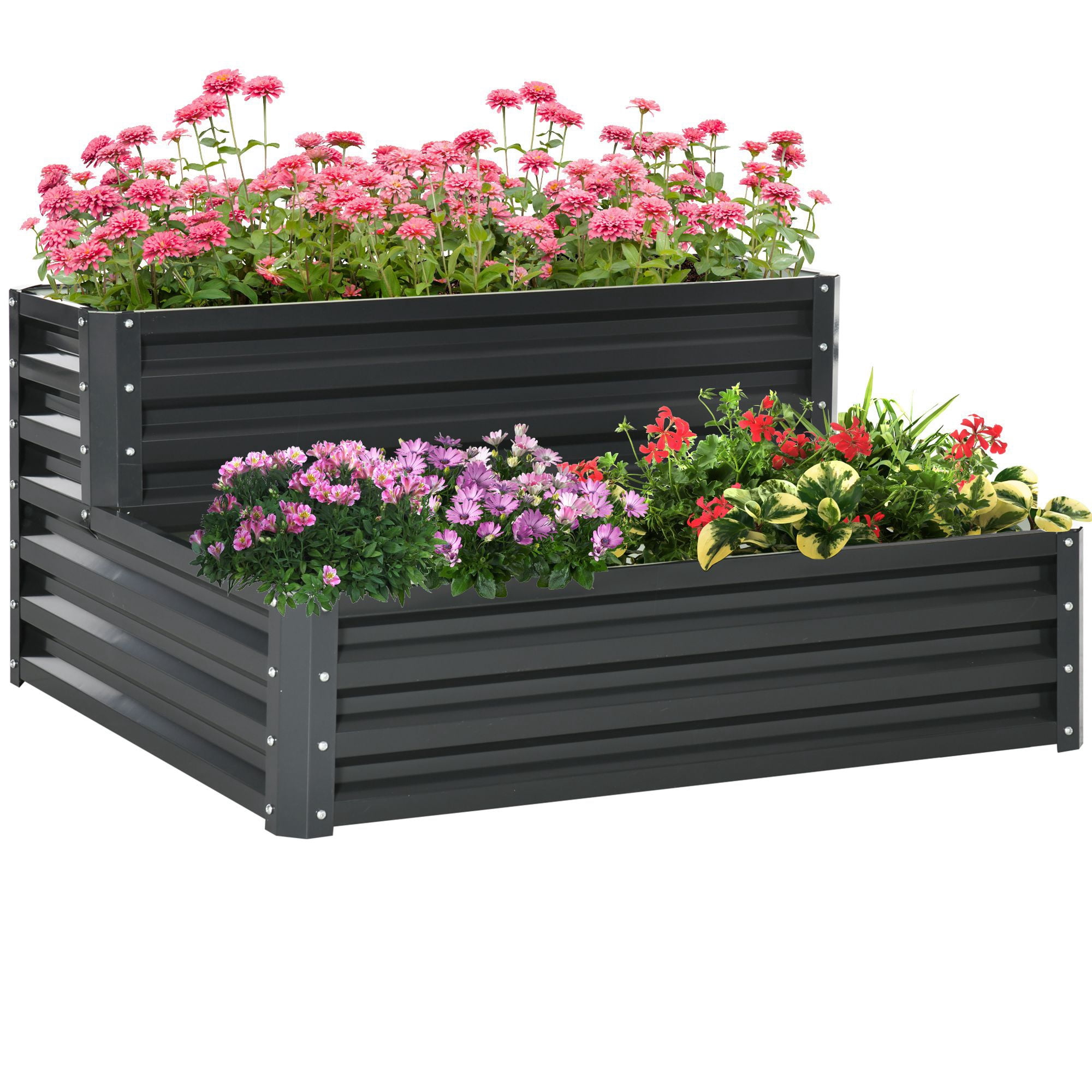 Click here for Outsunny 2 Tier Raised Garden Bed Galvanized Steel... prices