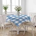 Blue White Checker Plaid Table Cloth 54x54in, Waterproof Square ...