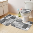 Black White Wood Stripes Bathroom Rugs Set Retro Geometric Black White ...