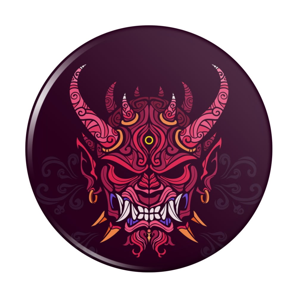 Japanese Horned Demon Mask Oni Kitchen Refrigerator Locker Button ...