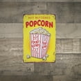 Hot Buttered Popcorn Metal Sign Retro Movie Theater Concessions Stand ...