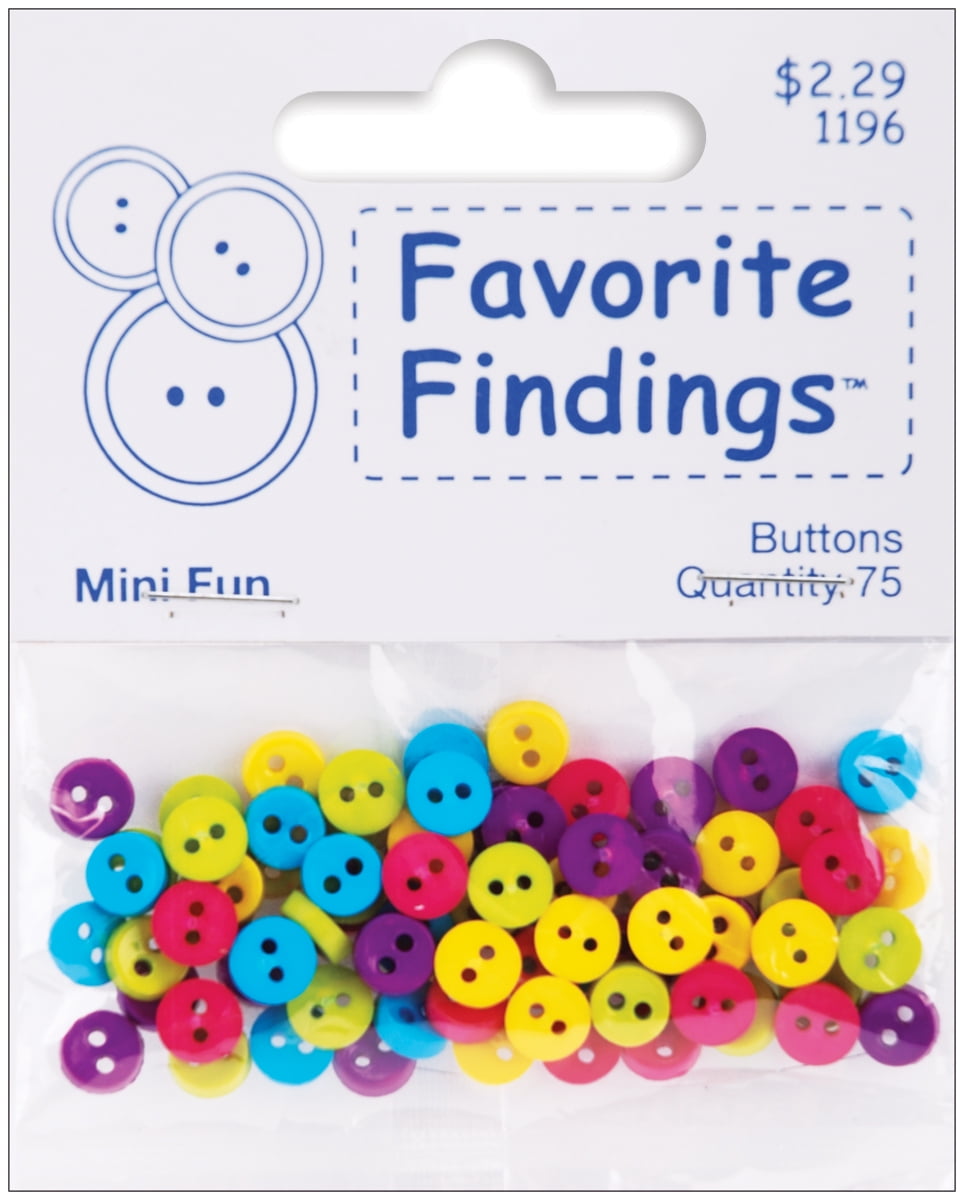 Favorite Findings Fun Mini Buttons, 75 Count - Walmart.com