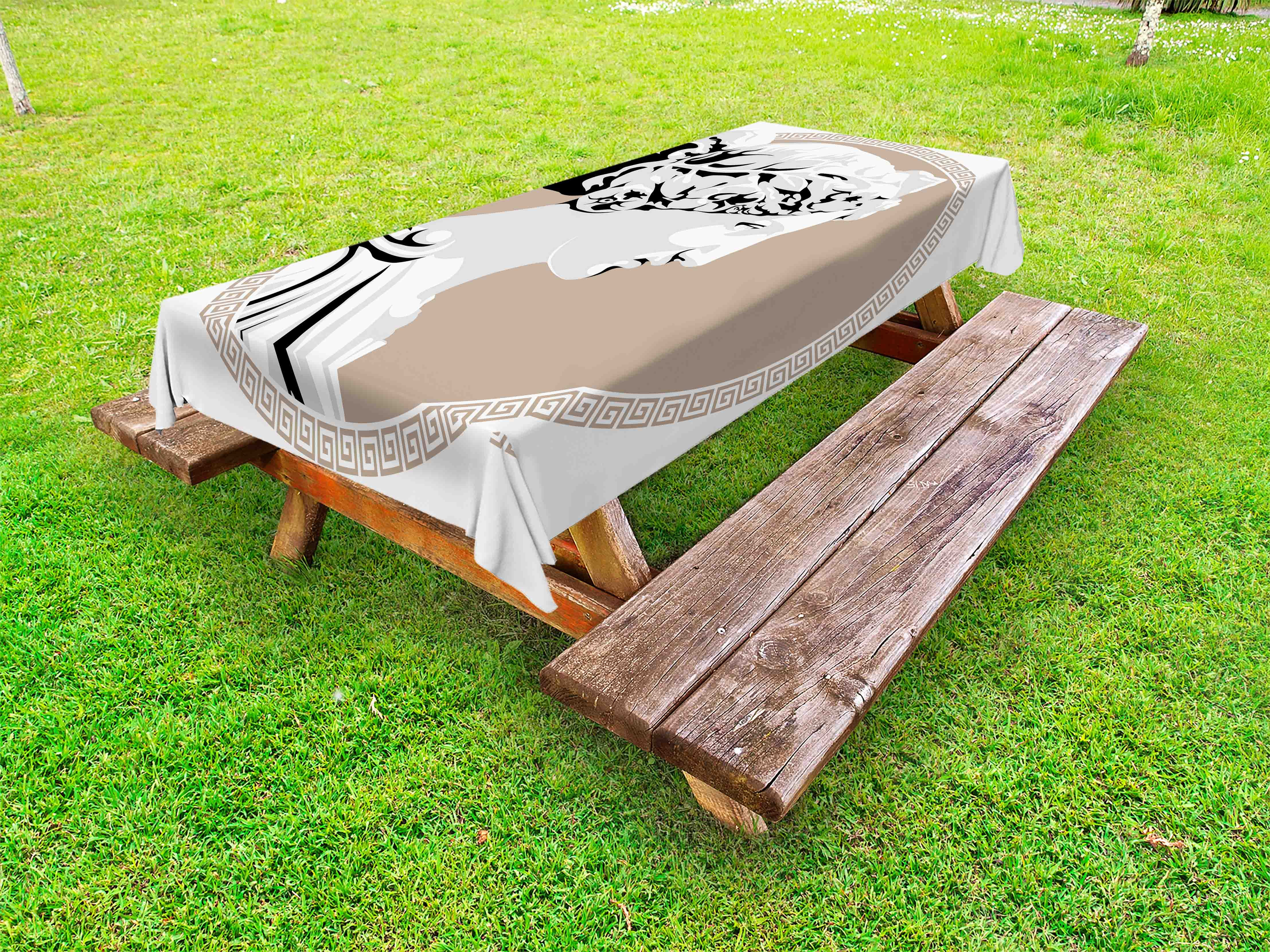 Toga Party Outdoor Tablecloth, Ancient Statue European Folk Beauty Muse ...