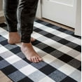 B&B Buffalo Plaid Runner Rug, Washable, Black and White Checkered Rug ...