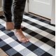 B&B Buffalo Plaid Runner Rug, Washable, Black and White Checkered Rug ...