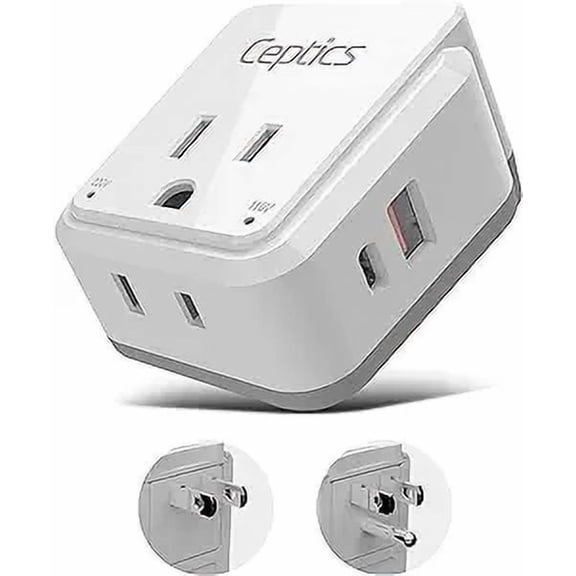 OREI Japan, Philippines Power Plug Adapter with 2 USA Inputs - Travel 3 ...