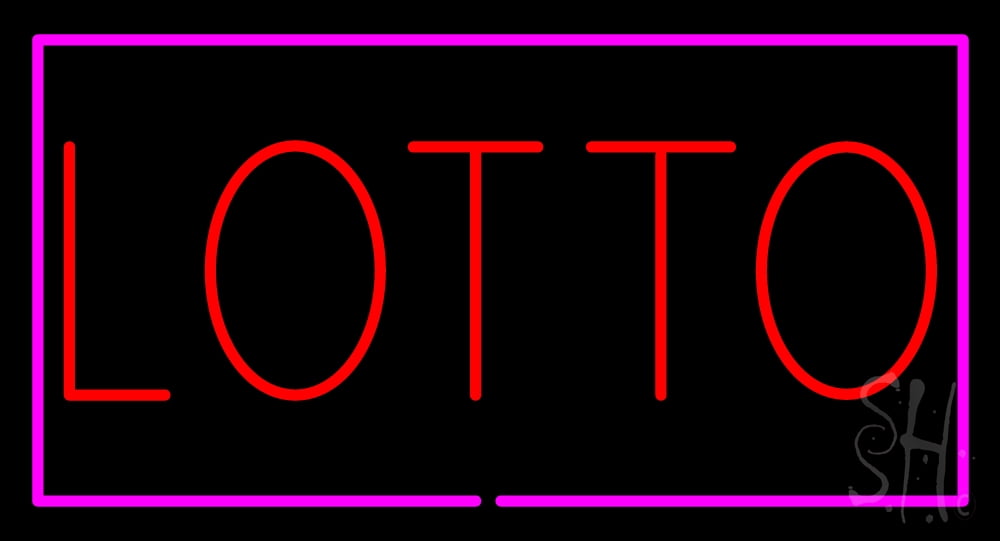 Red Lotto Pink Border LED Neon Sign 20 x 37 - inches, Black Square Cut ...
