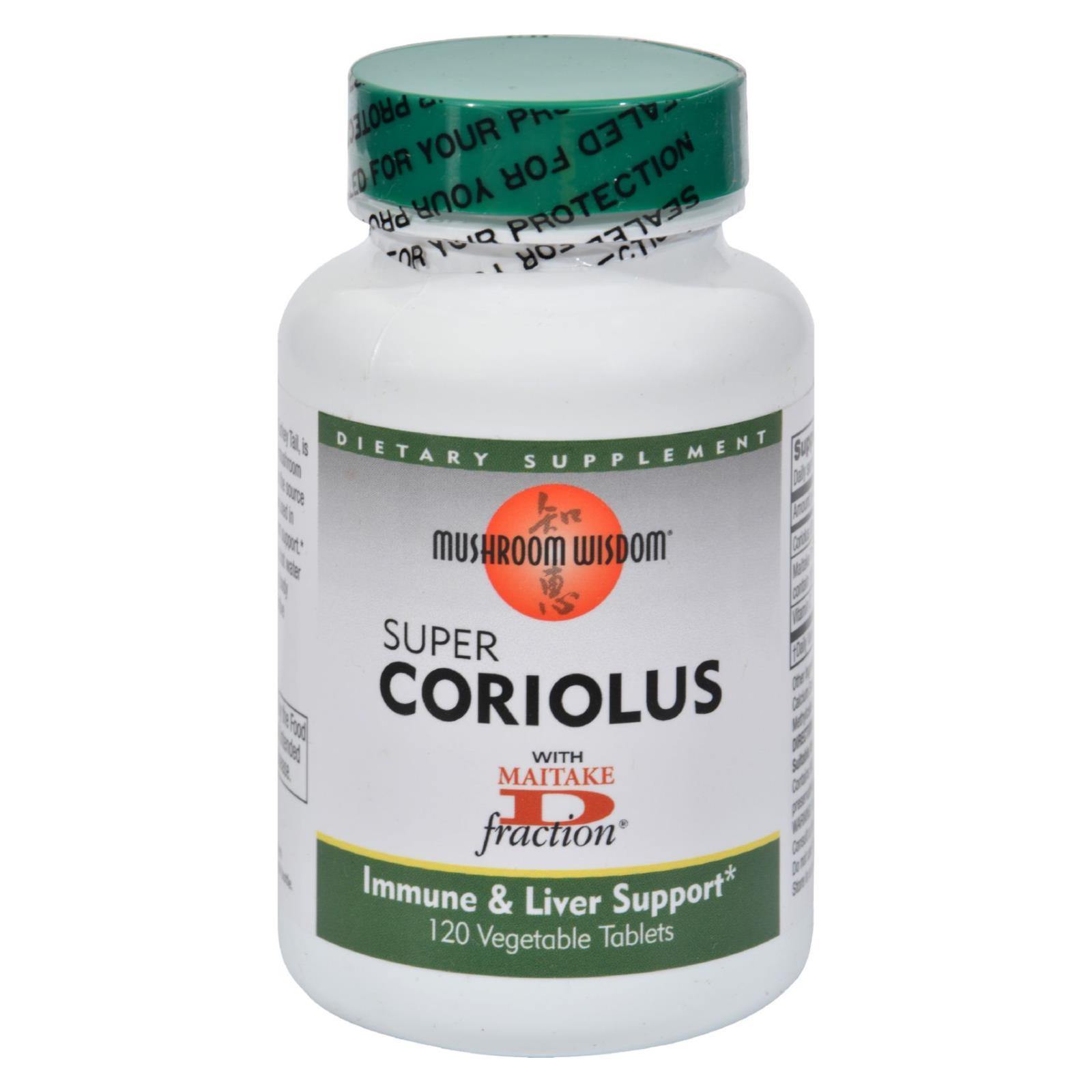 Mushroom Wisdom Super Coriolus with Maitake D Fraction - 120 Tablets ...