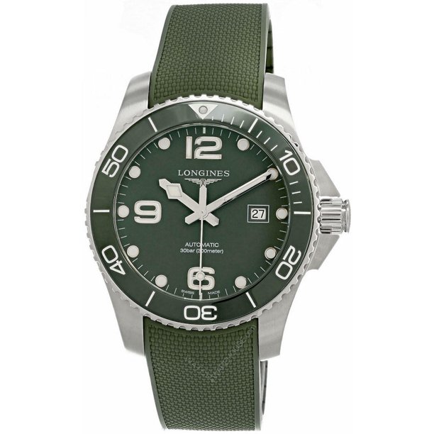 LONGINES Hydroconquest AUTO 43MM GRN Dial/Rubber Men's Watch L37824069 ...
