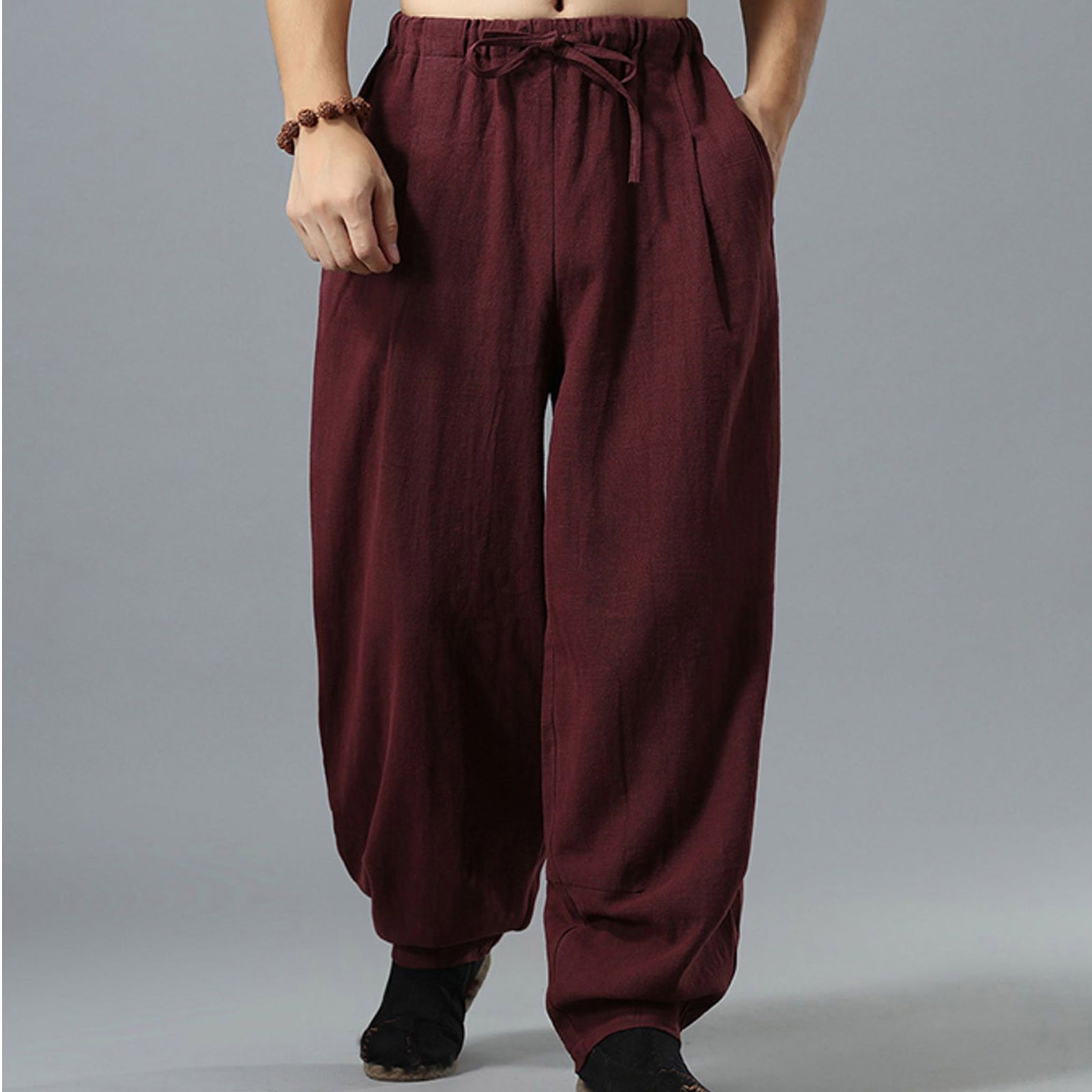 Click here for Rkstn Pants For Men Fall Loose Cotton Linen Wide L... prices