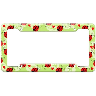Ladybugs Red And Black License Plate Tag Frame, Multiple Colors ...