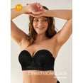 Deyllo Womens Plus Size Lace Underwire Strapless Bra Full Coverage