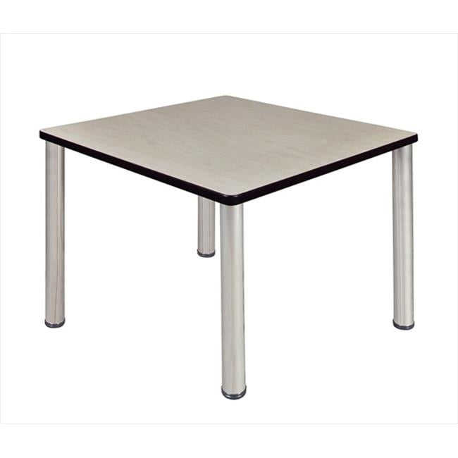 42 In. Square Maple Table & Chrome Post Legs - Walmart.com