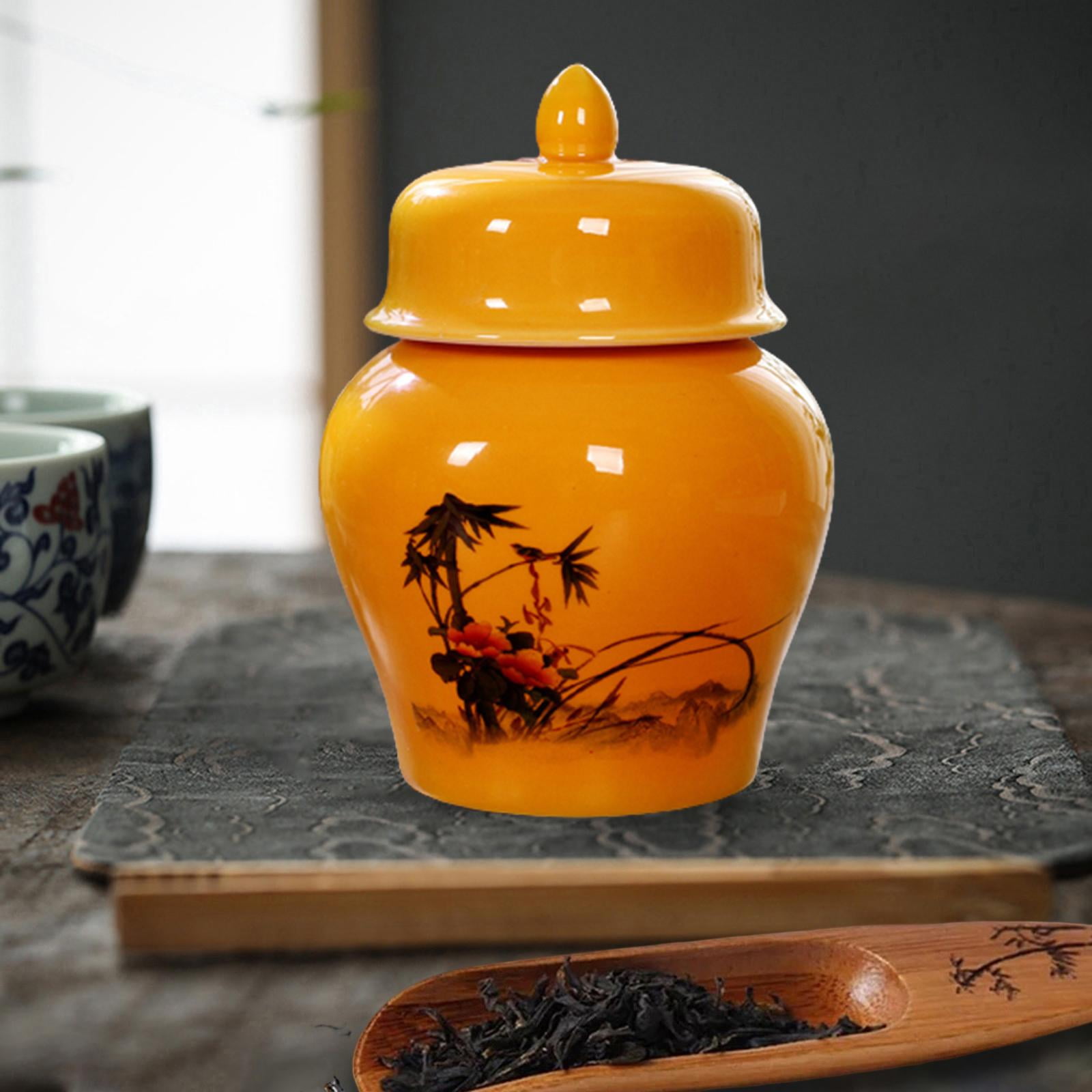 Ceramic Tea Canister Storage Pots Can Storage Box Flowerpot Porcelain ...
