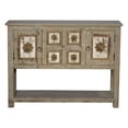 French Style Distressed Gray Solid Wood Console | Unique 4 Door & 1 ...