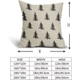 Christmas Pillow Covers 18x18 Inch Set of 2 Black Xmas Tree Block Print ...