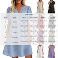 AHTJRT Women's Cotton Linen Dress Henley V Neck Bubble Puff Short ...