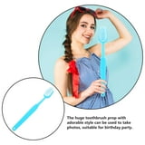 Meijiashe ABS and Flocking Giant Toothbrush for Prop Decor, Sky Blue ...