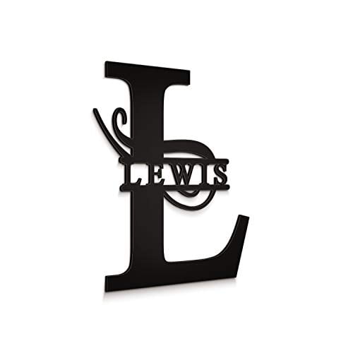 JASS GRAPHIX Lewis 12" Black Aluminum Composite Monogrammed Sign Door ...