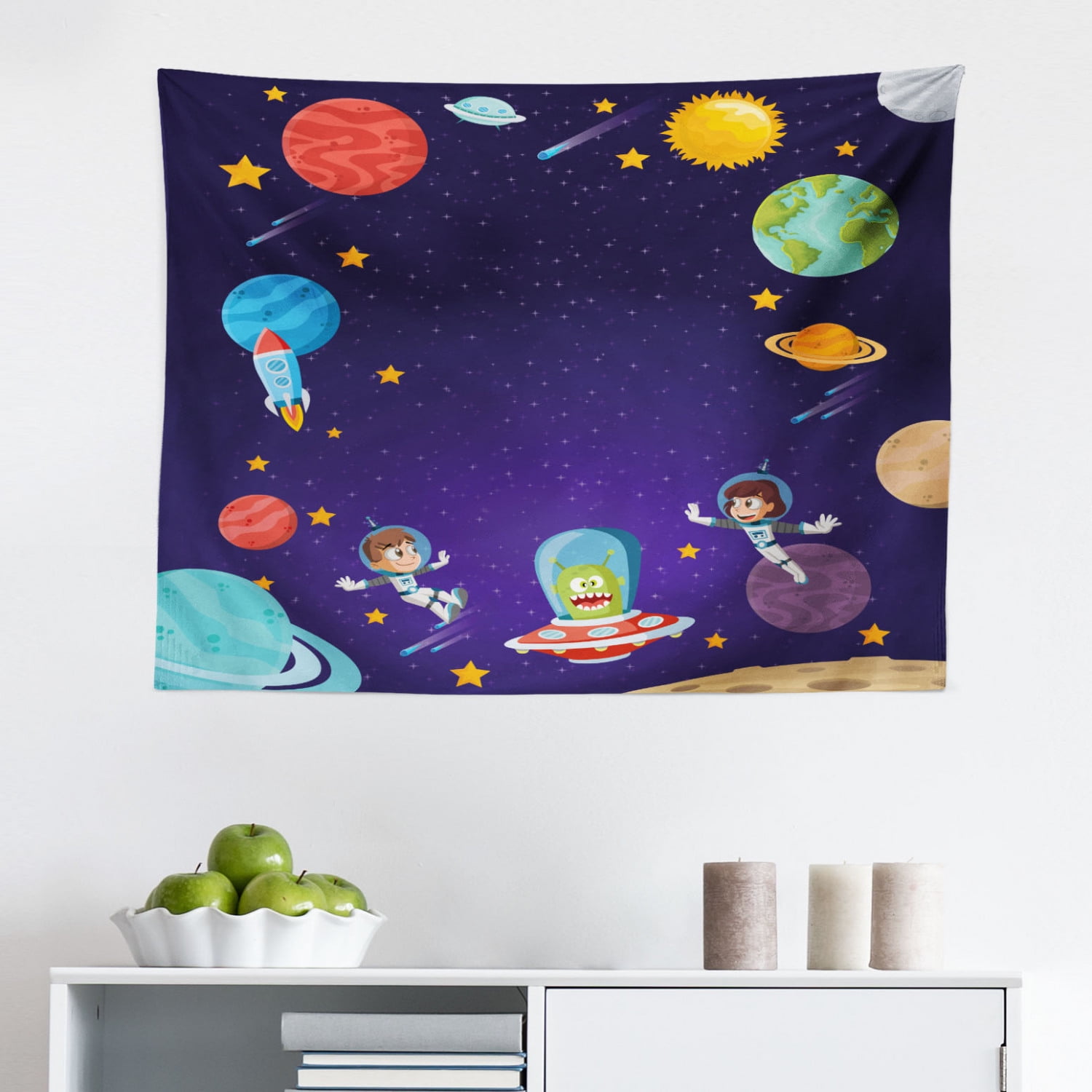 Alien Tapestry, Monsters Humorous Creatures Beings Colorful Cartoon ...