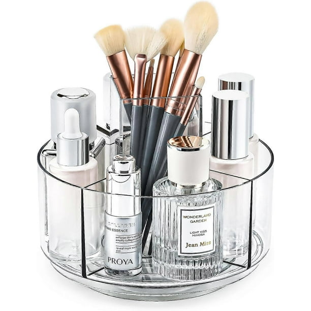 Rotating Cosmetic Organizer,360 Transparent Rotating Makeup Brush ...