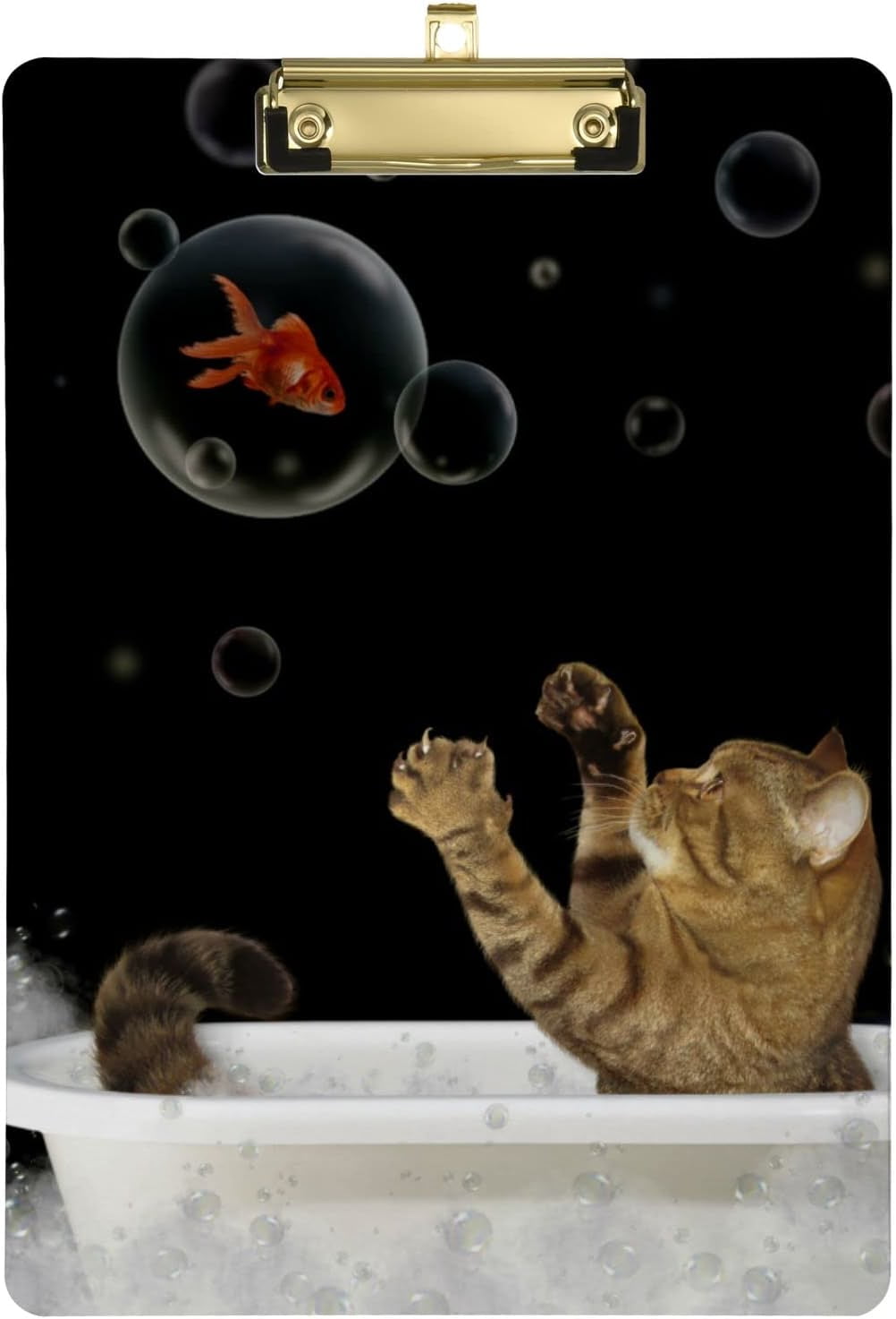 ZHANZZK Cat Gold Fish Clipboard Hardboard Wood Nursing Clip Board and ...