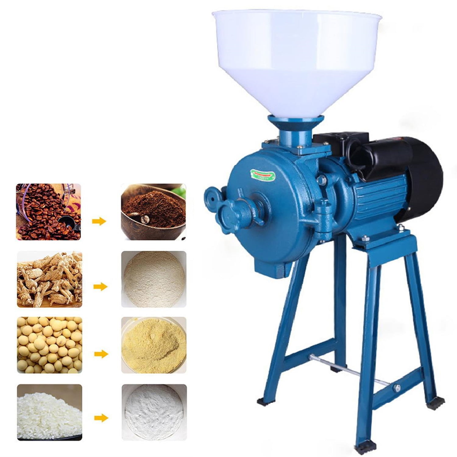 Wuzstar Grain Mill Corn Grinder Commercial Dry Oats Wheat Rice Grinder ...