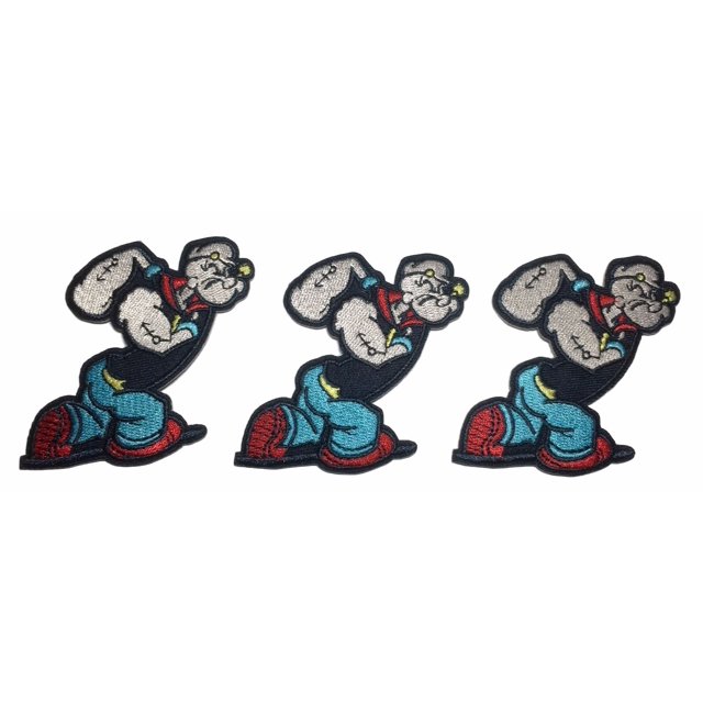 Popeye the Sailor Man Walking 3 inches Tall Embroidered Patch Set Of 3 ...