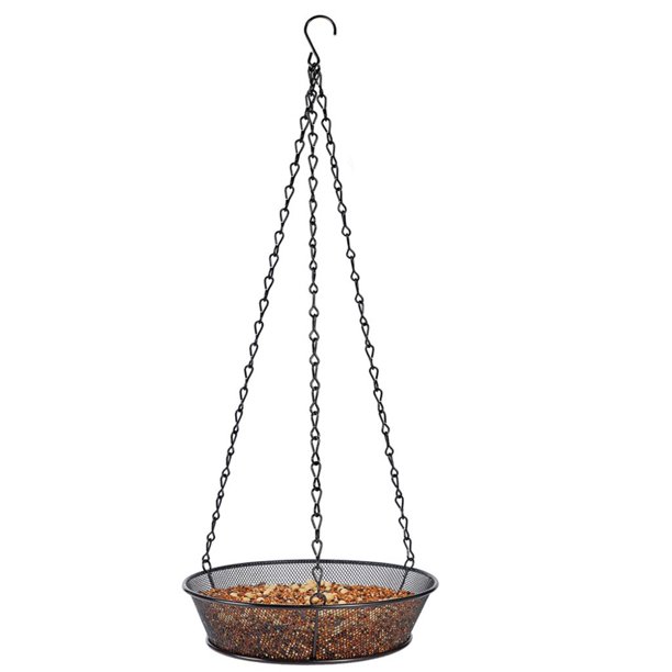 Hanging Bird Feeder Tray With S-shaped Hook, 3 Sling Chain Metal Mesh ...