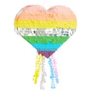 Rainbow Pull String Pinata for Pastel Birthday Decorations, Gender ...