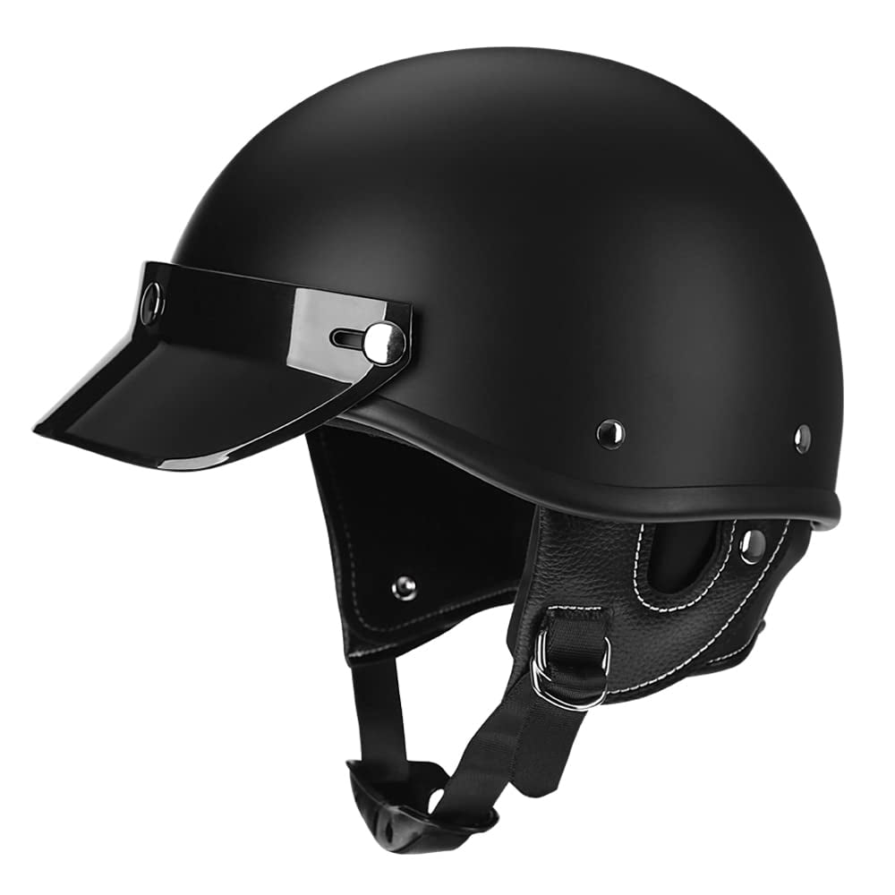 Casco Woljay Retro Half DOT certificado negro mate XL | Walmart en línea