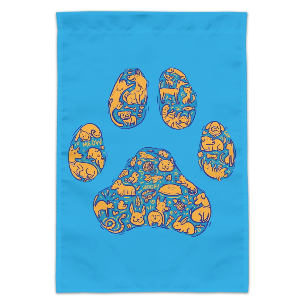 Pets Paw Print with Dog Cat Animal Details Garden Yard Flag - Walmart.com